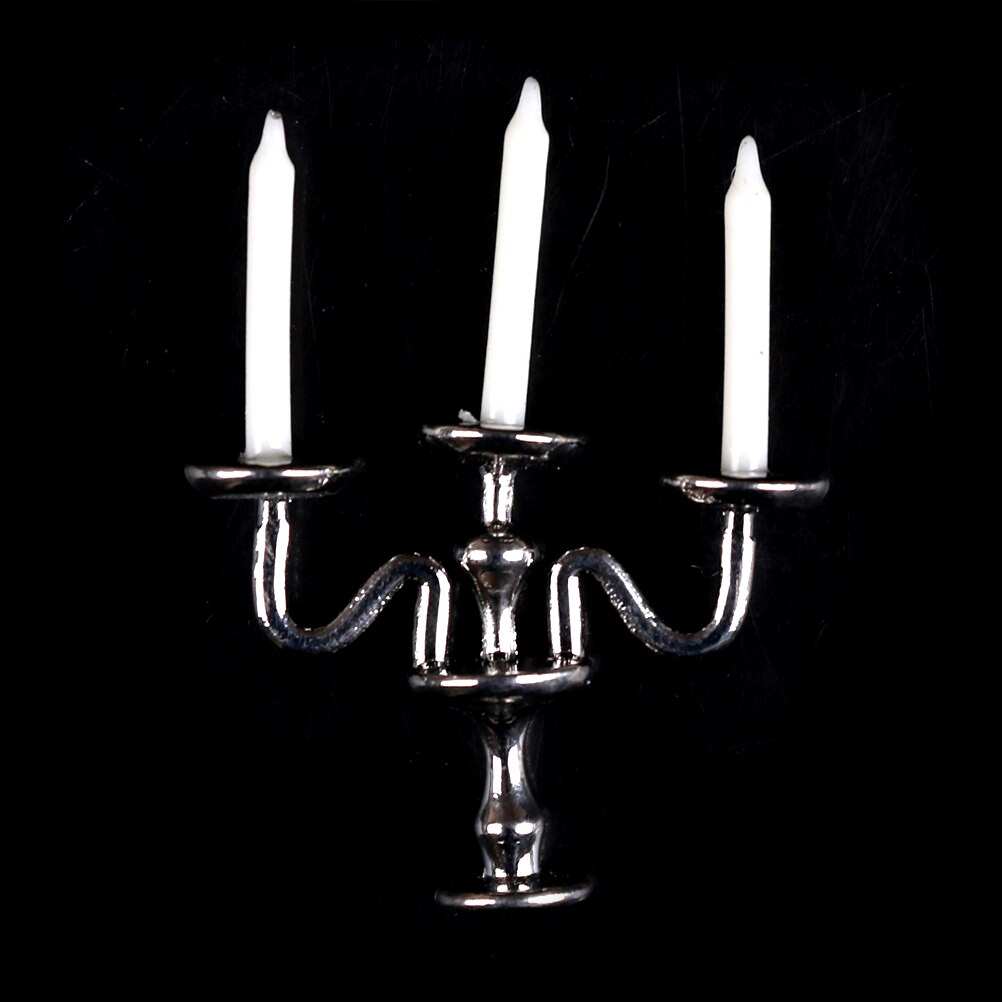 1:12 Scale 1pc 3-arm Miniature Candlesticks Candel... – Grandado