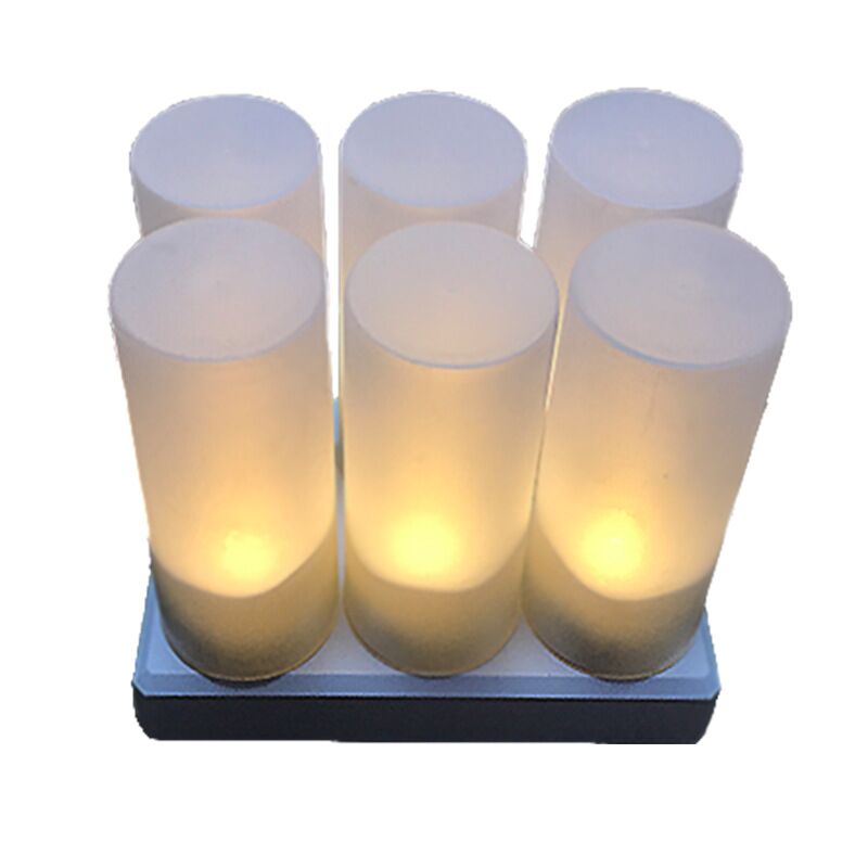 Sett of 6 oppladbare flammeløse bølgete kantlys m... – Grandado