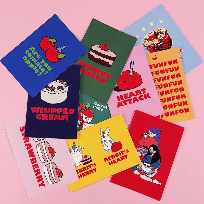 10Pcs/set 6*9cm Korean Cartoon Simple Color INS Al... – Vicedeal