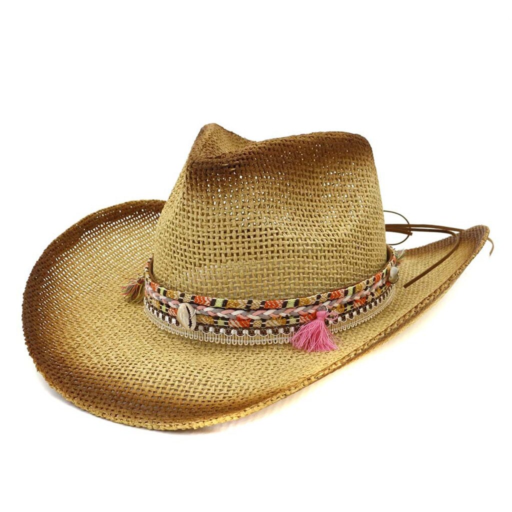 Straw Cowboy Hat Outback Western Mens Womens Cowbo... – Grandado