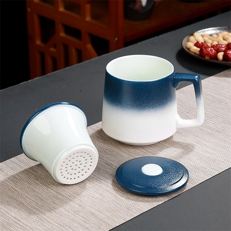 Keramik Tee Tasse mit Deckel und Filter Kreative T... – Grandado