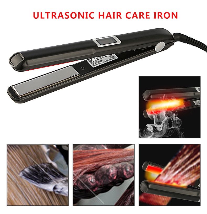 2 in 1 Flat Iron Ceramic Hair Straightening, Ultra... – Grandado