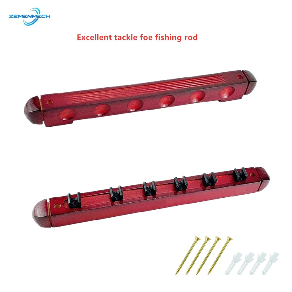 Wooden Vertical 6 Rods Rack Fishing Pole Holder Di... – Grandado