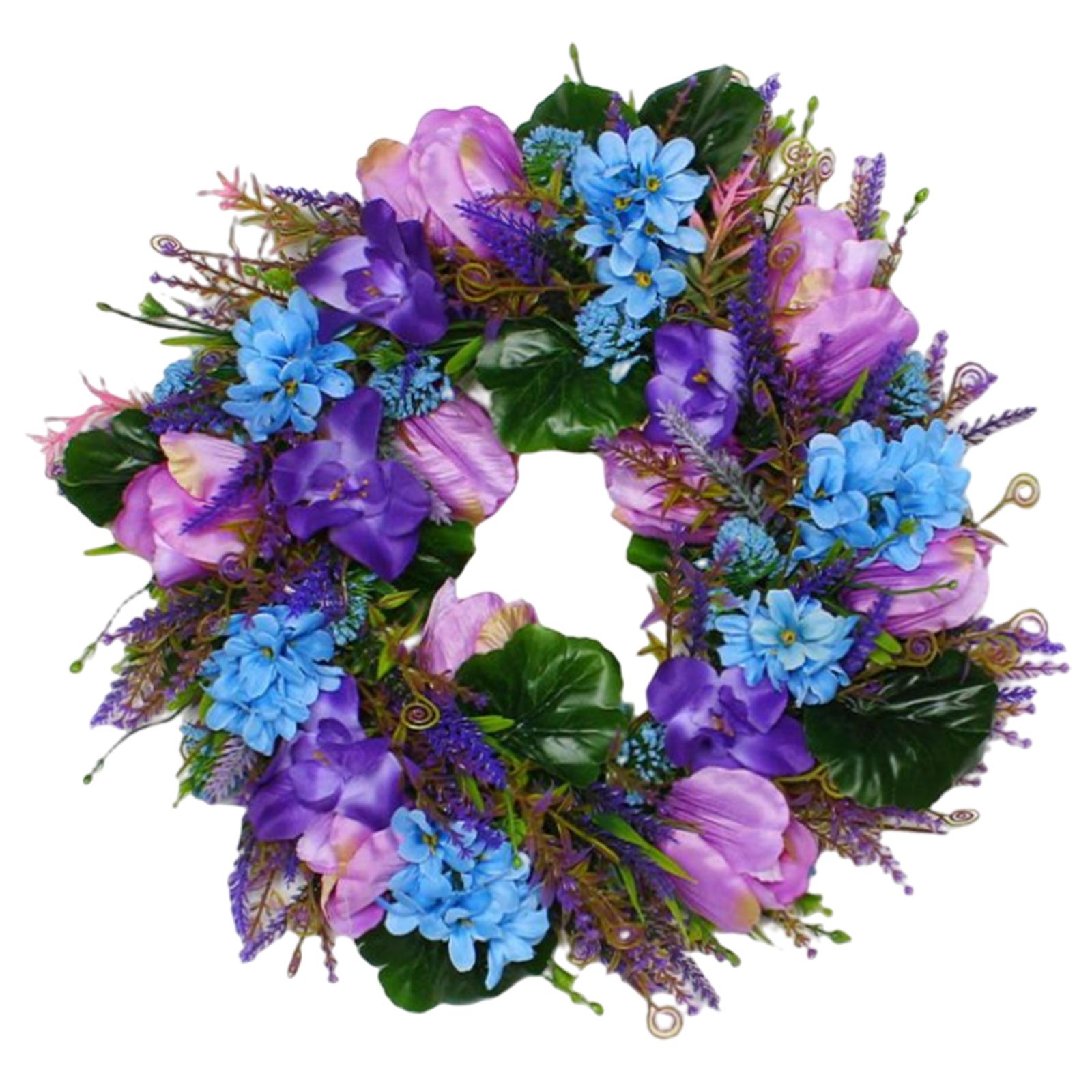14 inch Colorful Flower Wreath Floral Wreath Laven... – Grandado