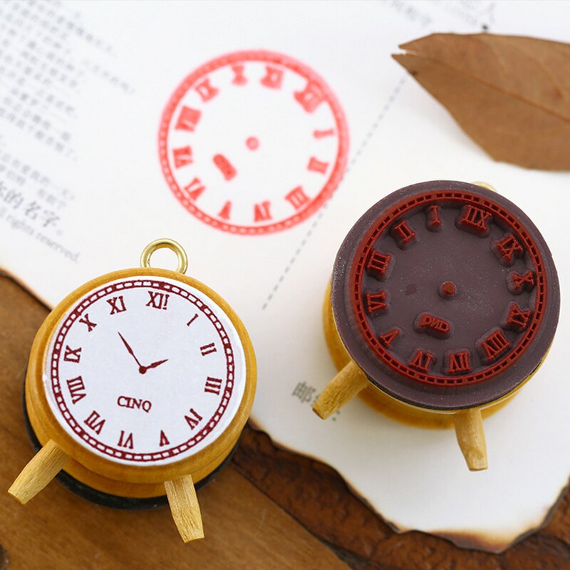 madifier 1 X mini vintage clock stamp DIY wooden r... – Grandado