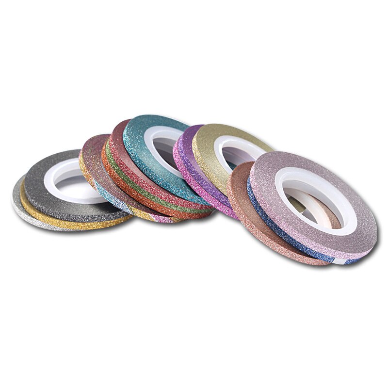 14 Roll/Set Matte Glitter Nail Striping Tape Set 1... – Vicedeal