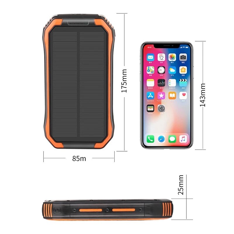 30000mAh Solar Power Bank Fast Qi Wireless Charger... – Grandado