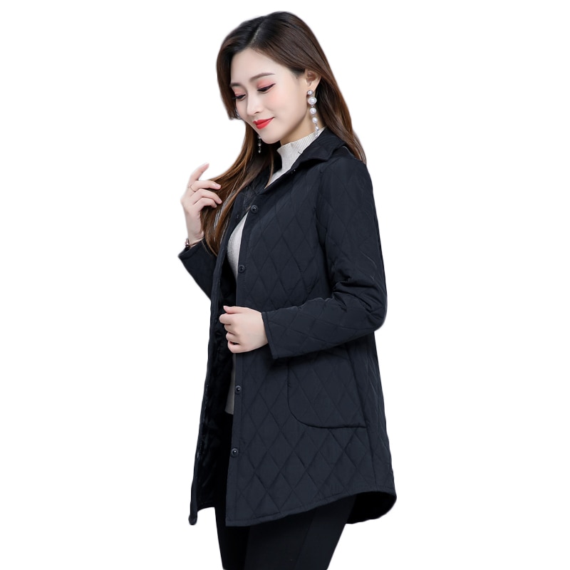 thin quilted jacket autumn winter Warm Long-sleeve... – Grandado