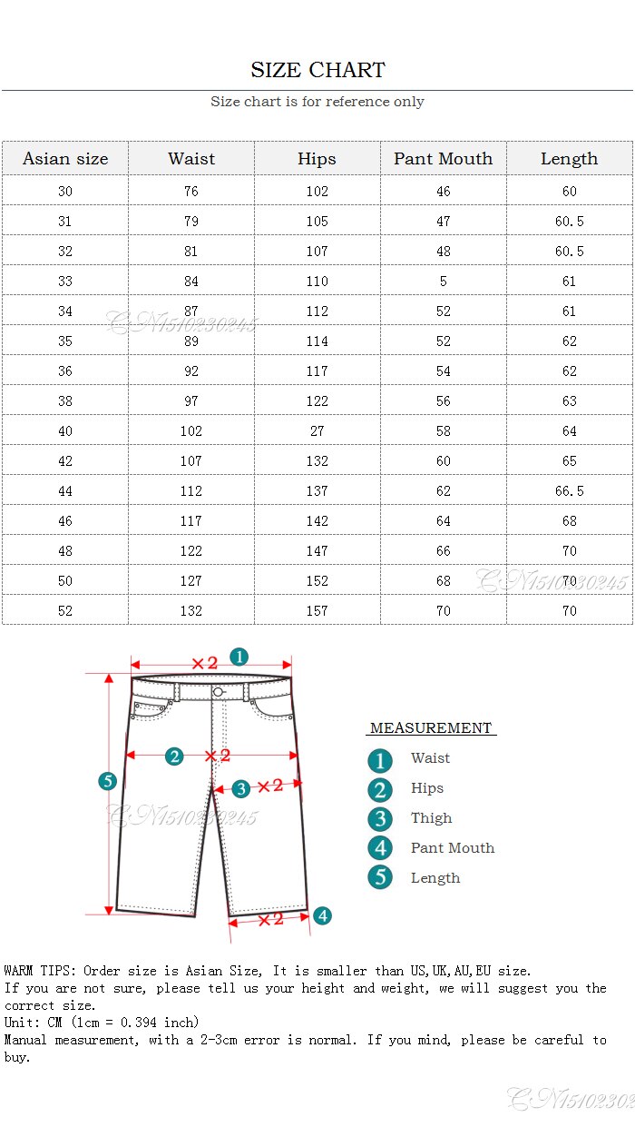 Plus Size 42 44 46 48 50 52 Men's Short Jeans Loos... – Grandado
