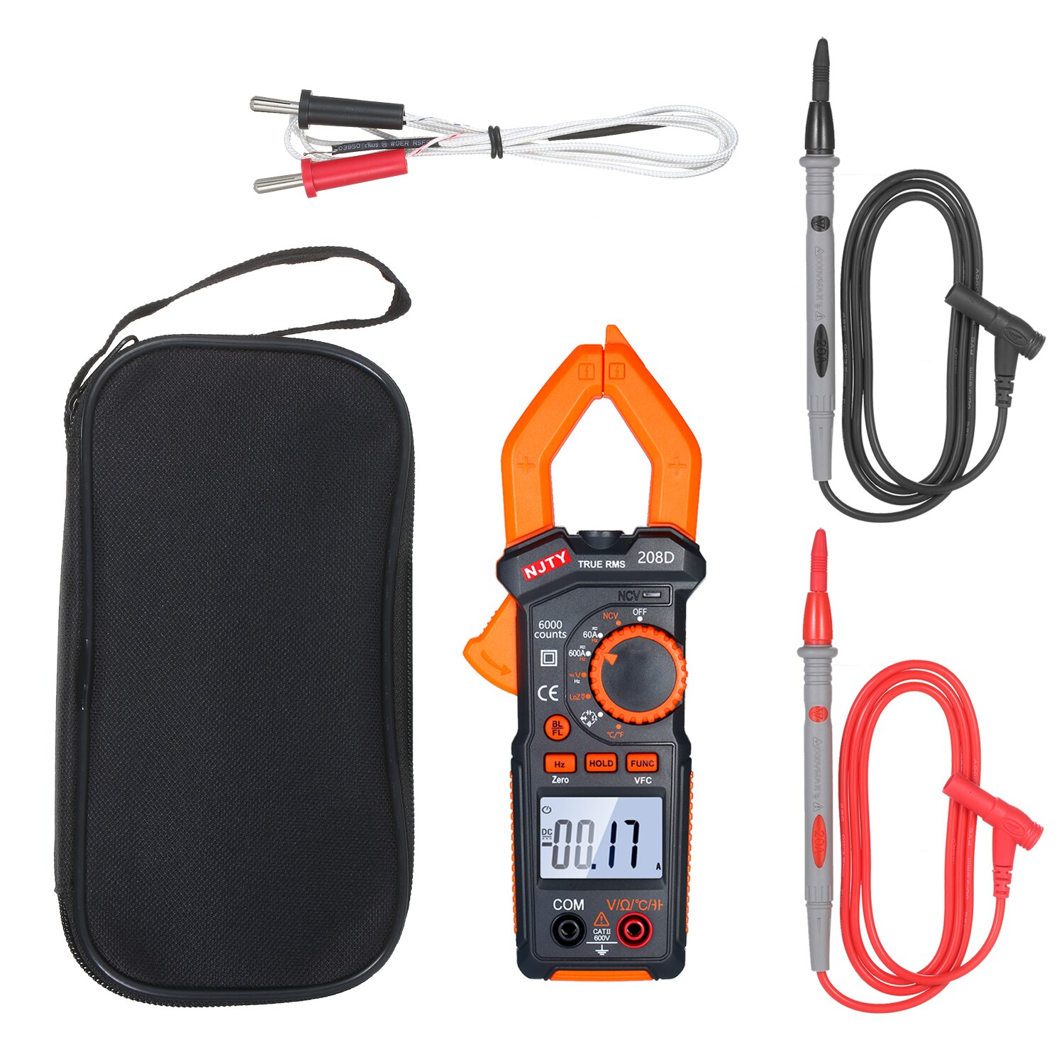 600A AC/DC Digital Clamp Meter with Temperature Au... – Vicedeal