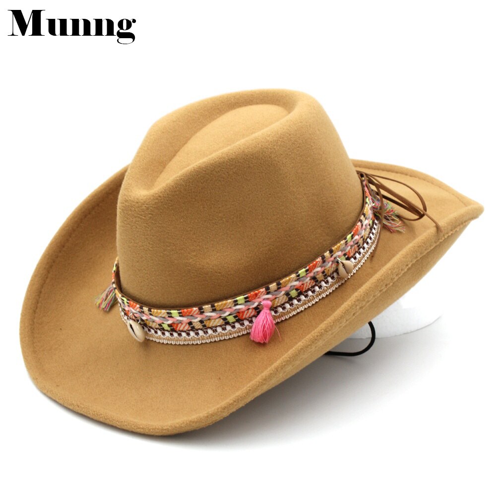 Munng feminino ocidental cowboy hat cowgirl boné l... – Vicedeal