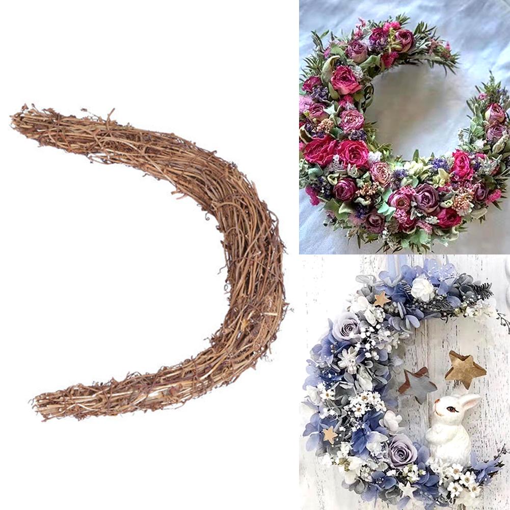 Natural Crescent Shape Rattan Wreath Base DIY Chri... – Grandado