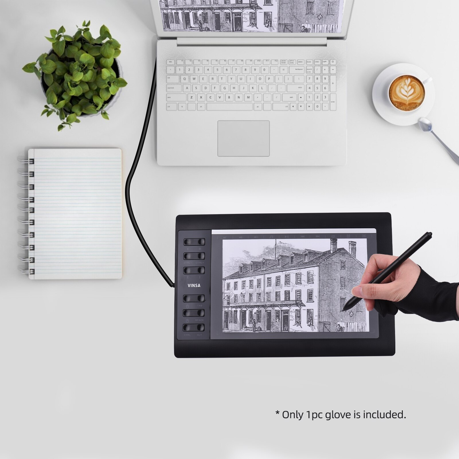 Two-Finger Free Size Drawing Glove Artist Tablet P... – Vicedeal