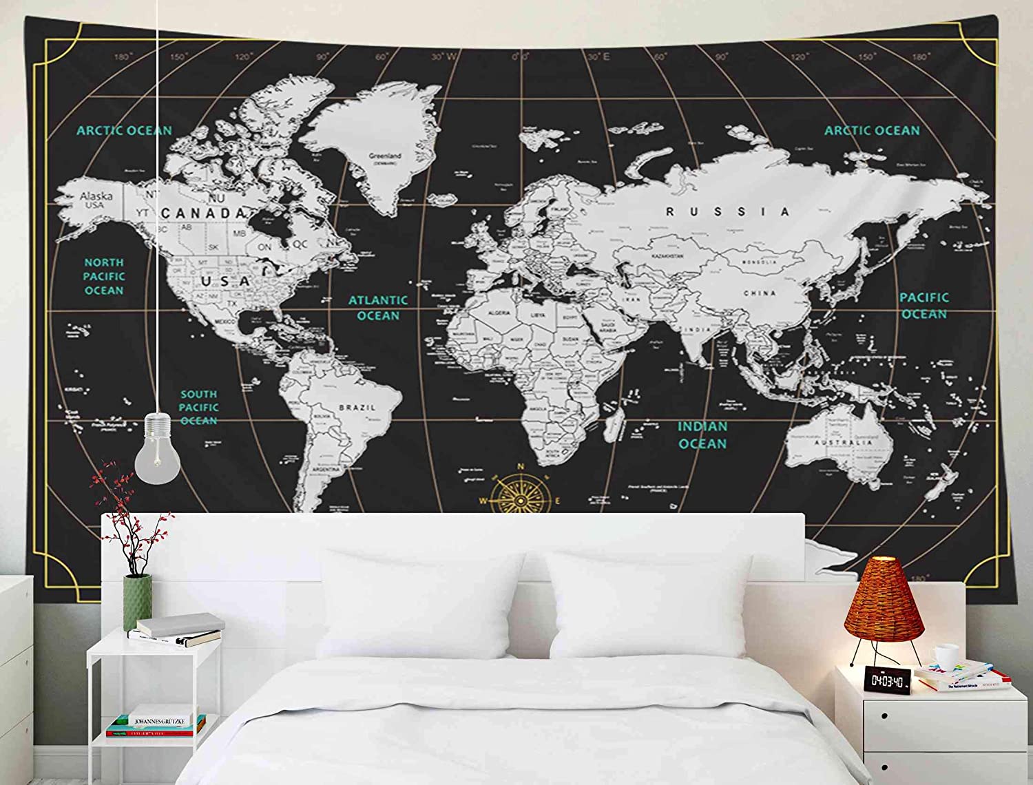 Wall Decor Hanging,Capsceoll Map Dorm Tapestry Lar... – Grandado