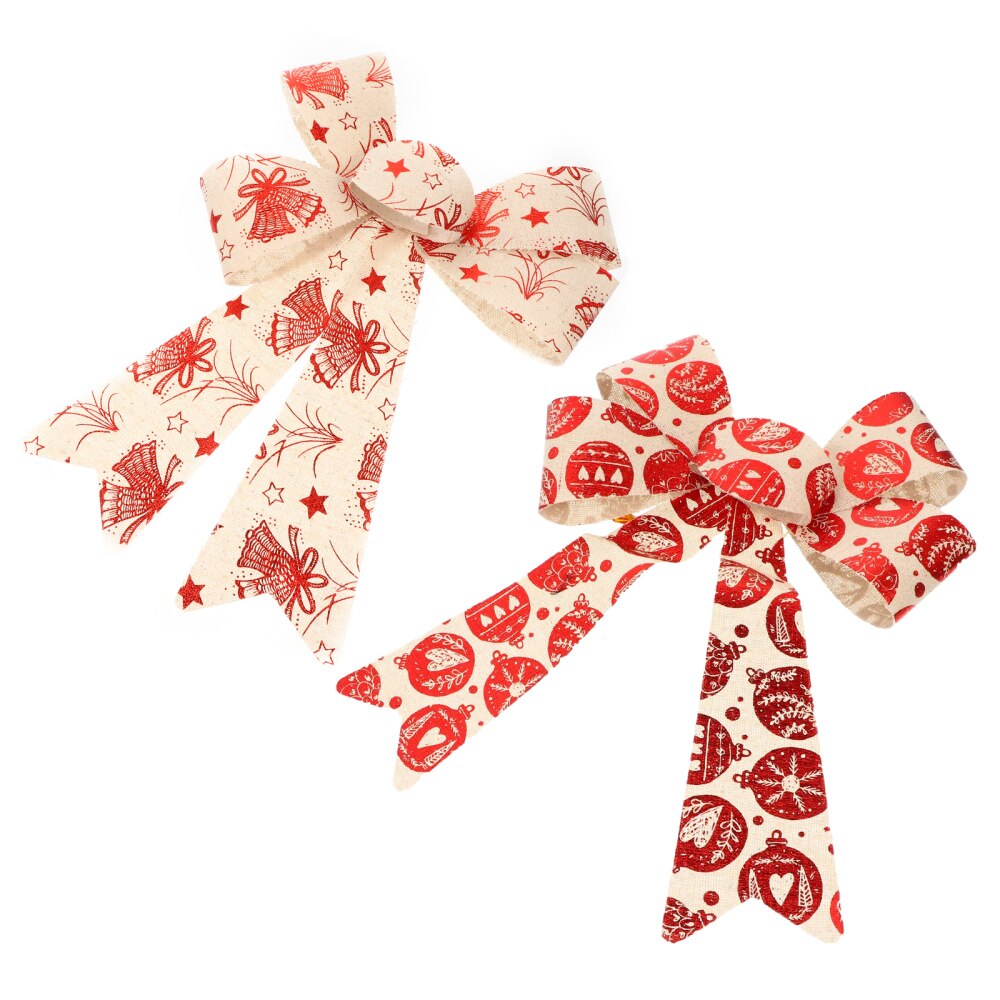 1 Set 2 Pcs 25CM Christmas Decorative Bows Beautif... – Vicedeal
