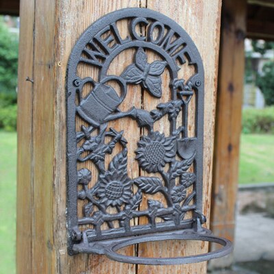 Antique Black Cast Iron Wall Flower Pot Rack With ... – Grandado