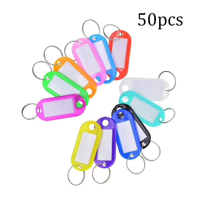 Pack Of 50/100 Assorted Key Fobs Plastic Colour Ta... – Grandado