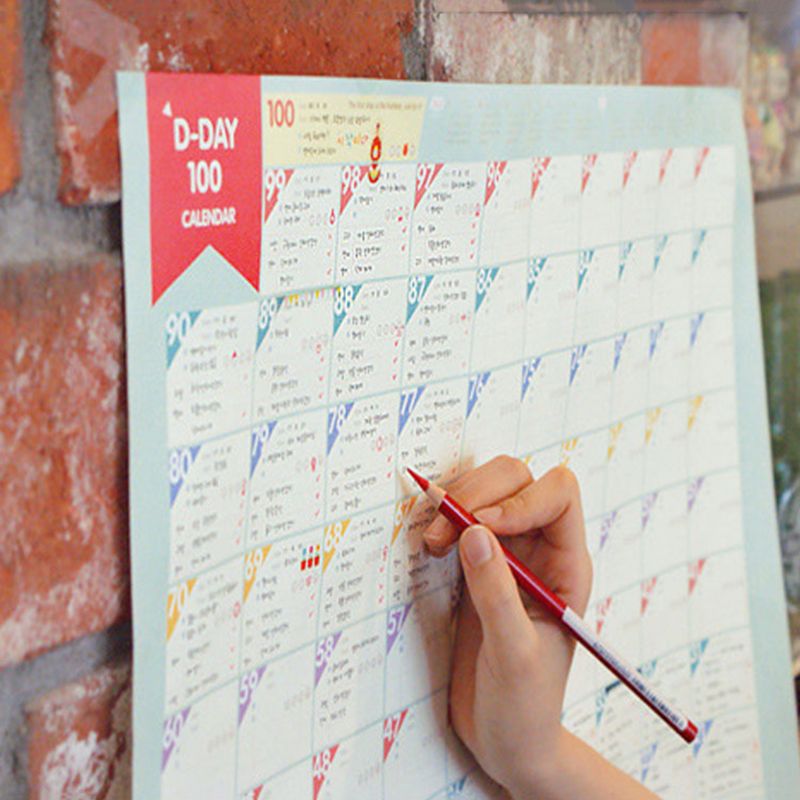 5Pcs 100 Days Countdown Calendar Schedule Learning... – Vicedeal