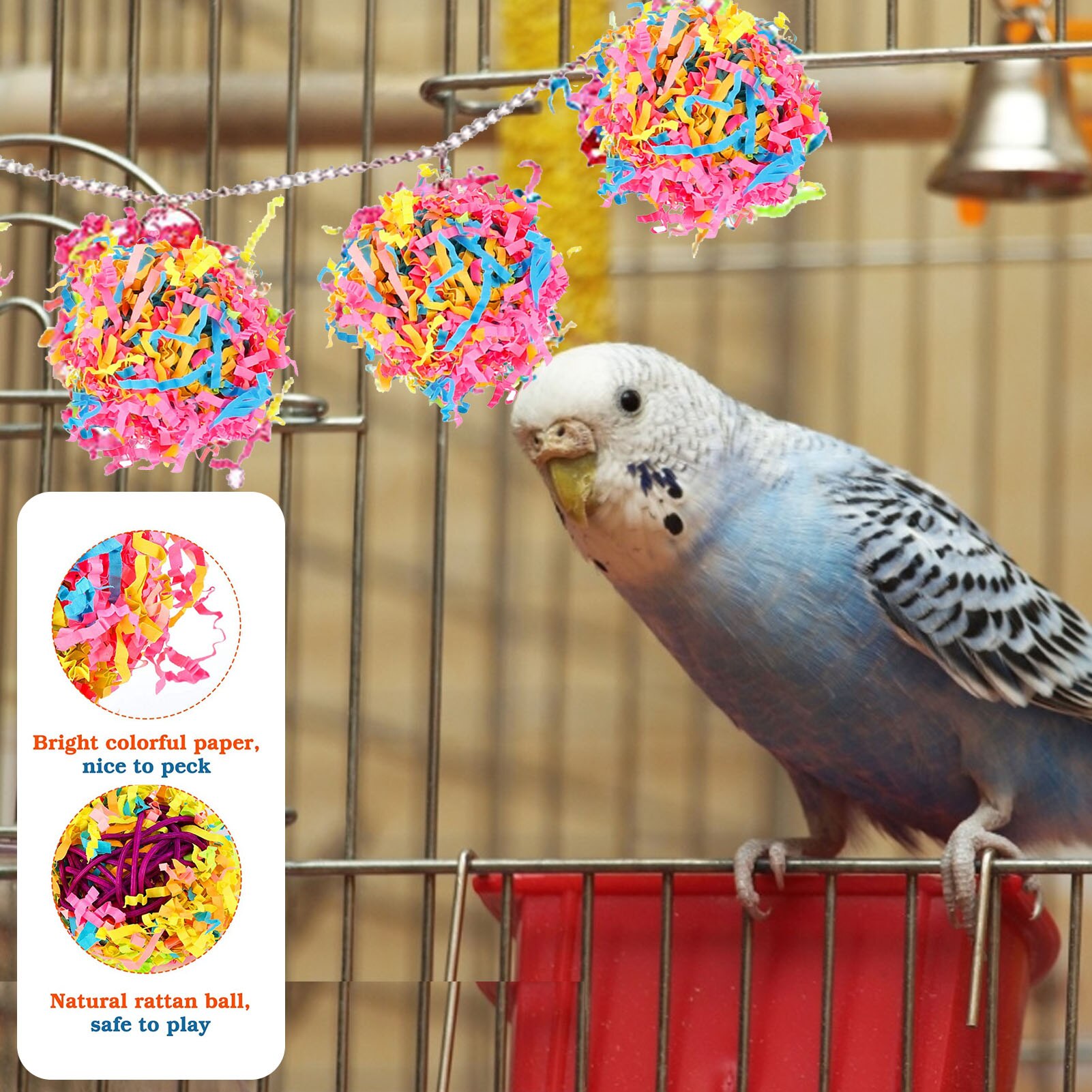Parrot Bird Rattan Ball Drawing Toys Set Parrot To... – Vicedeal