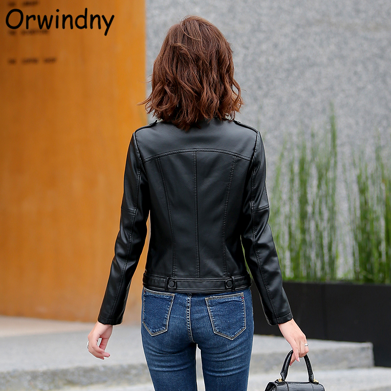 Spring Leather Jackets Women Slim Epaulet Biker Fa... – Grandado