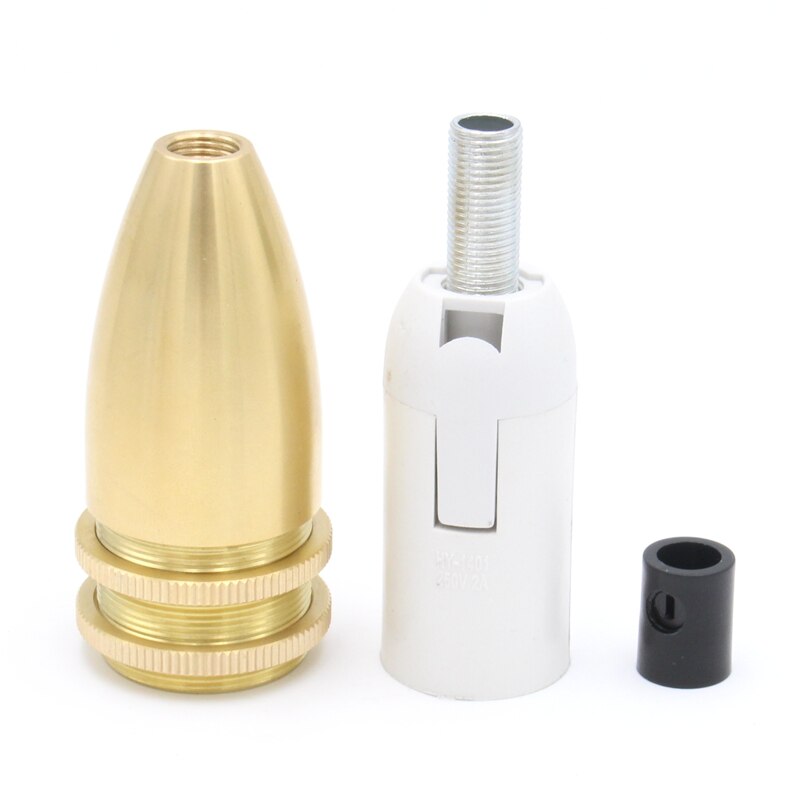 Light Socket Cap E14 Ceramic Screw Metal Shell Lamp Socket - Chrome ...