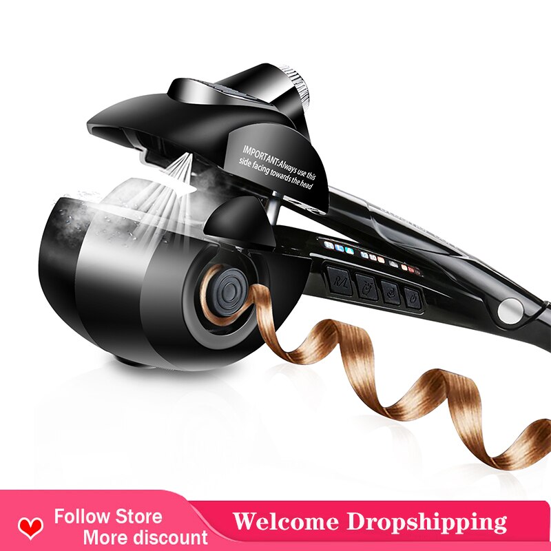 Lcd Display Curling Iron Steam Hair Curler For Gir... – Grandado