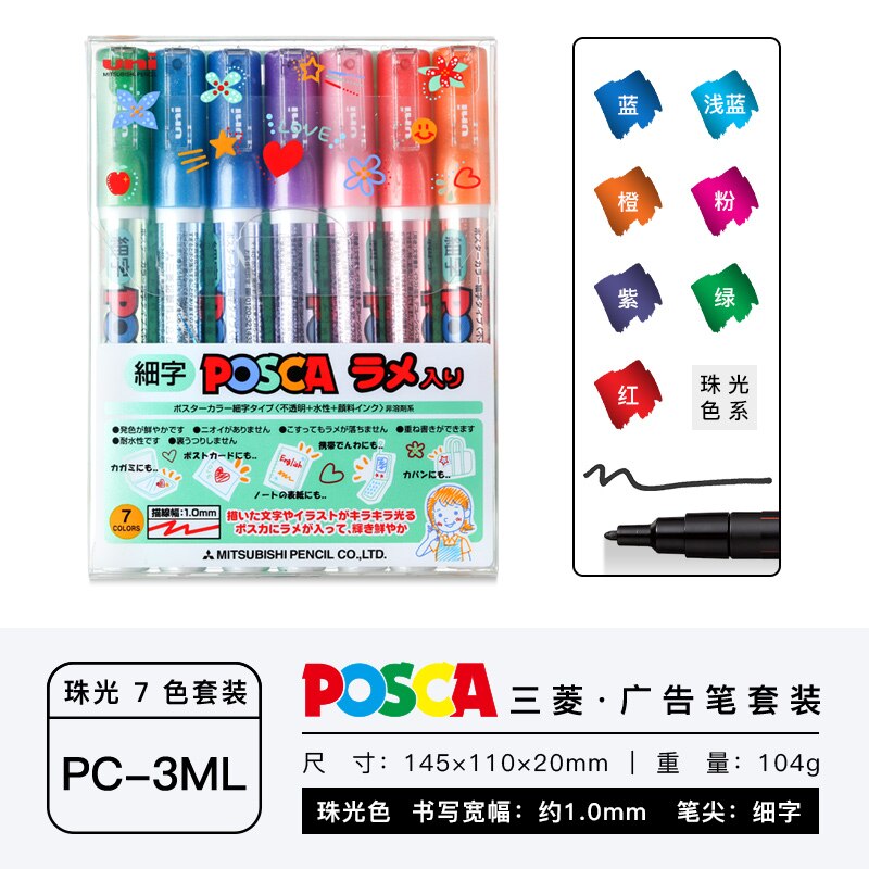 UNI POSCA Marker Acrylic Pen for Coloring Pop Post... – Grandado