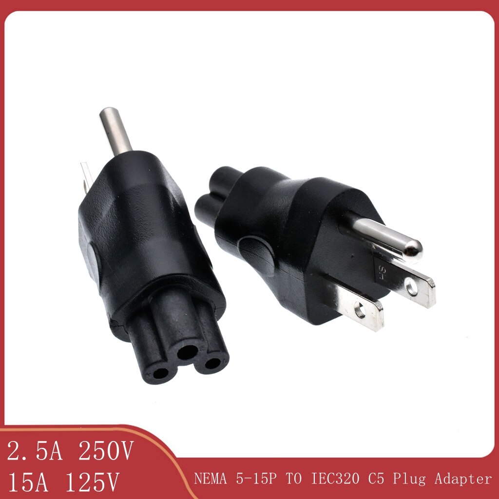 Usa Nema 5-15P Iec 320 C5 Power Plug Adapter C5 3 ... – Vicedeal