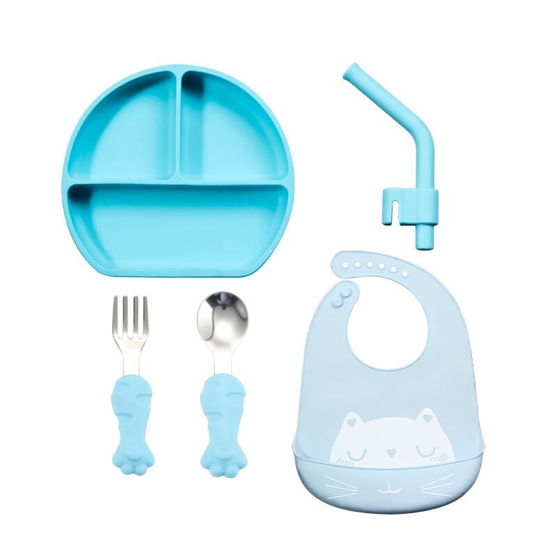 Children's Plate Set Integrated Sucker Feeding... – Grandado