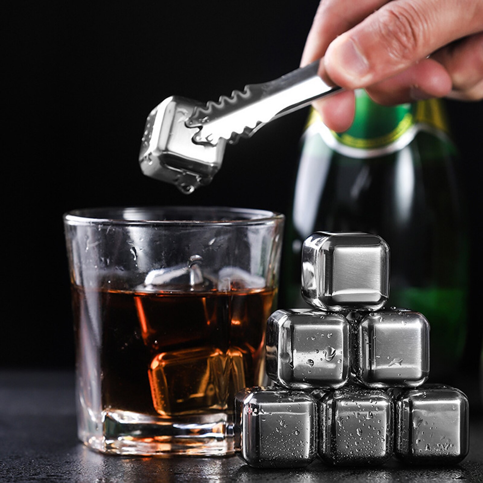4PCS Stainless steel ice cubes, reusable, can keep... – Grandado