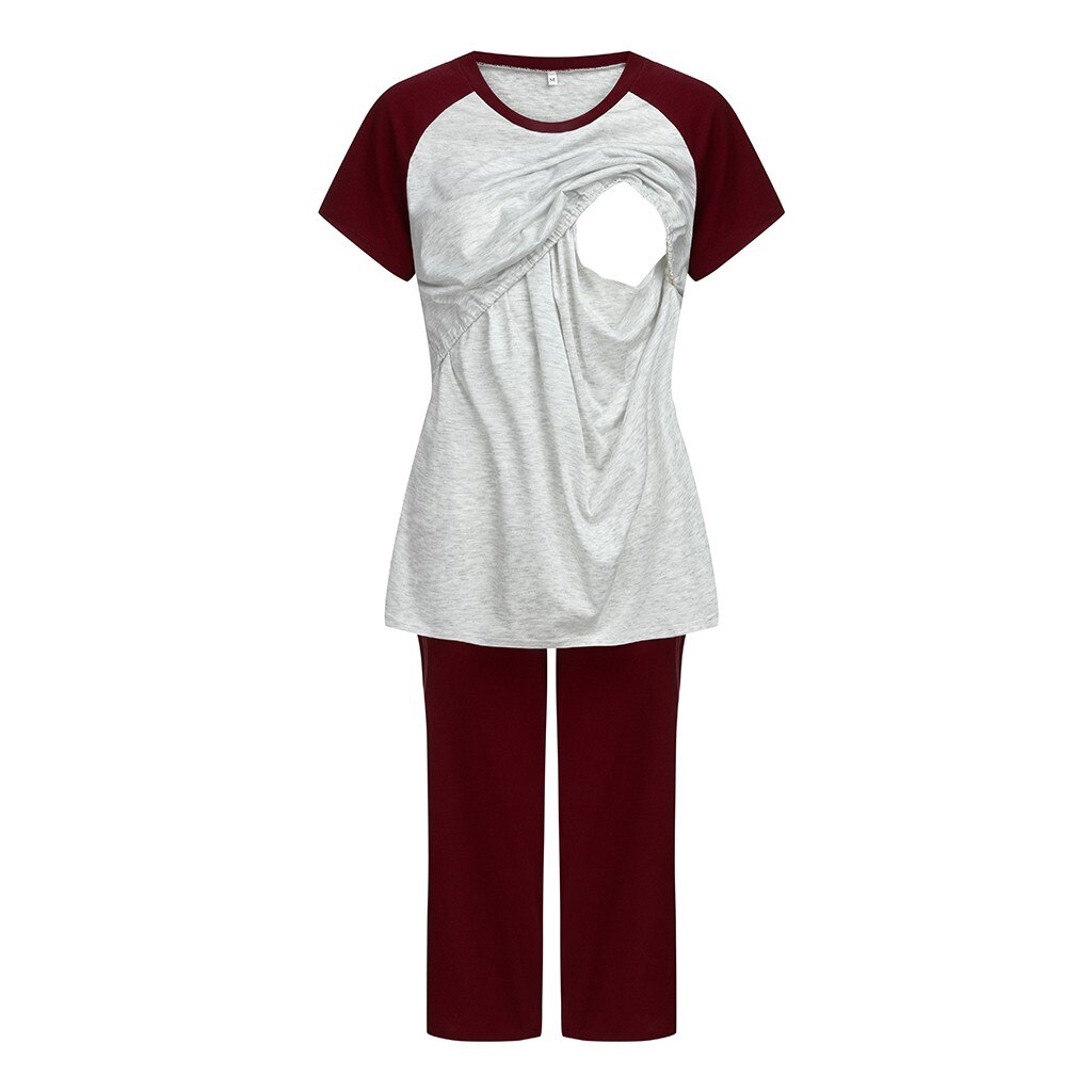 Women Maternity Lounge Clothes Short Sleeve Nursin... – Vicedeal
