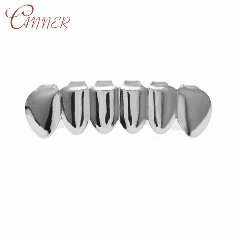 CANNER Hip Hop Men's 6 Top & Bottom Teeth Gold Sil... – Grandado