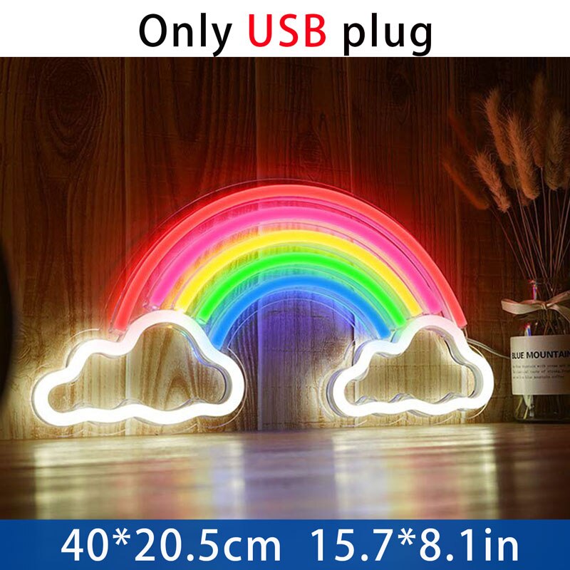 Big Size Led Neon Night Teken Regenboog Neon Light... – Grandado