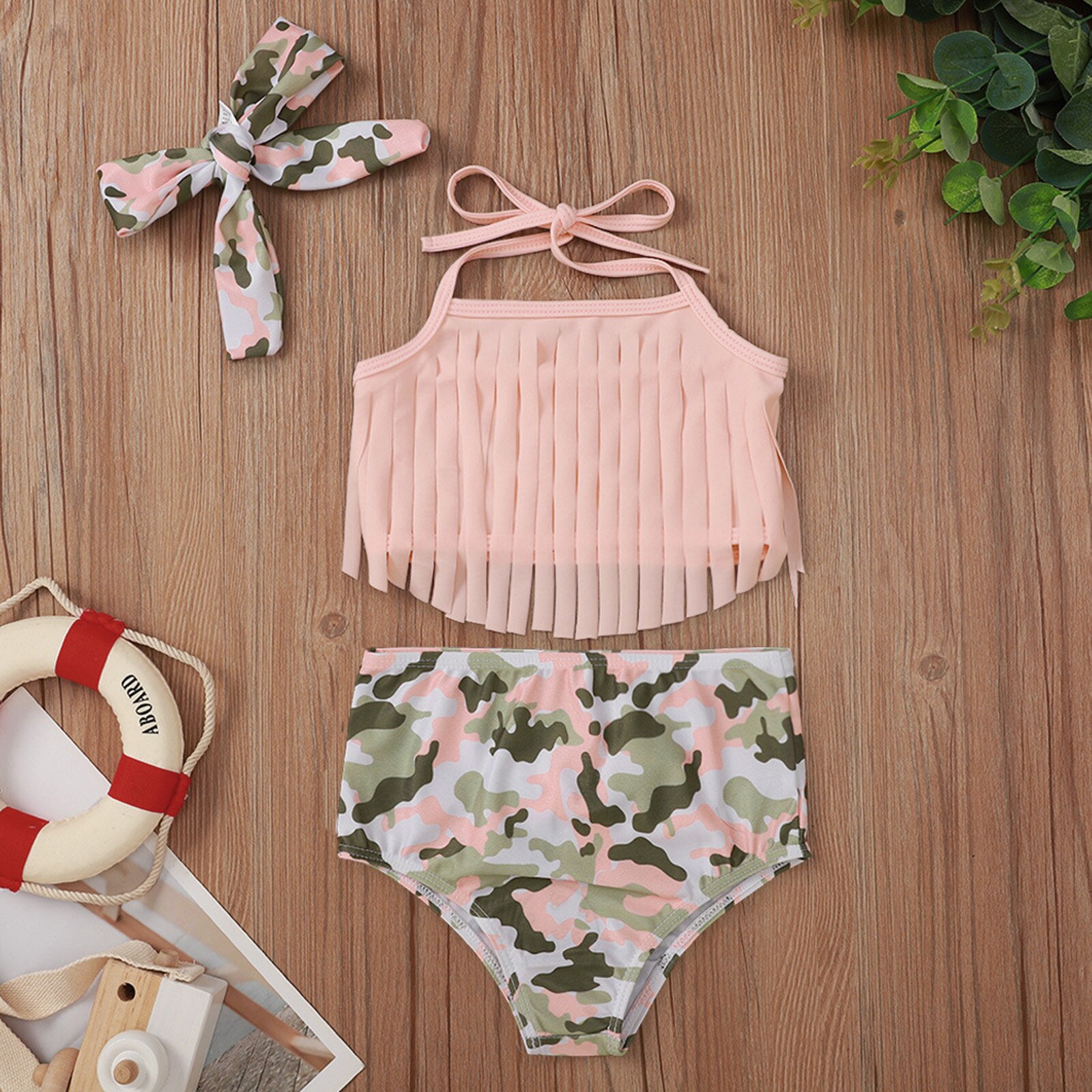 Toddler Baby Girl Swimwear Split 3 Pieces Swimsuit... – Grandado