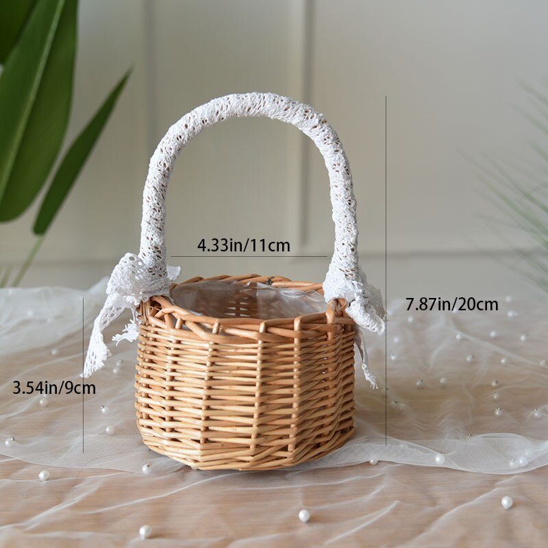 Home Flower Arrangement Flower Basket Rattan Hand-... – Grandado