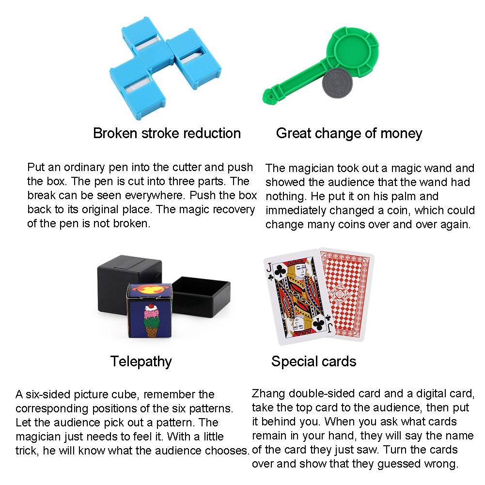 16Pcs Classic Magic Tricks Kit Children Beginners ... – Grandado