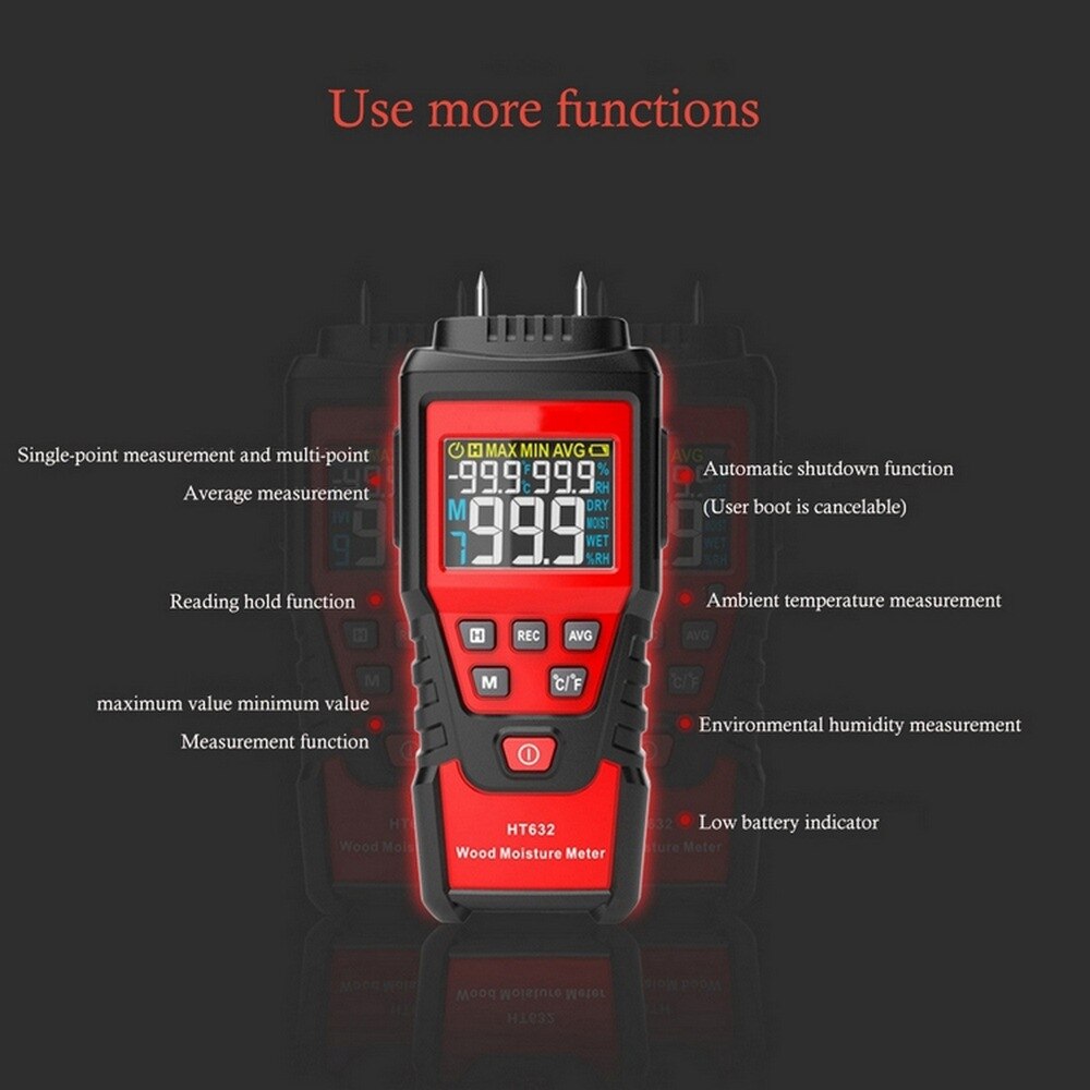 HT632 Digital Wood Moisture Meter Sharp Embedded P... – Grandado