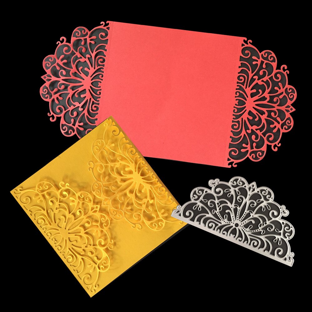 Wedding Invitation Card Lace Flower Border Frame M... – Grandado