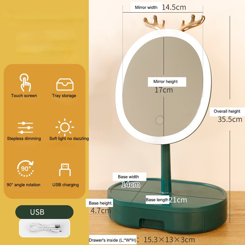 Mirror with light Led Cosmetic Light Makeup Vanity... – LovingPrices