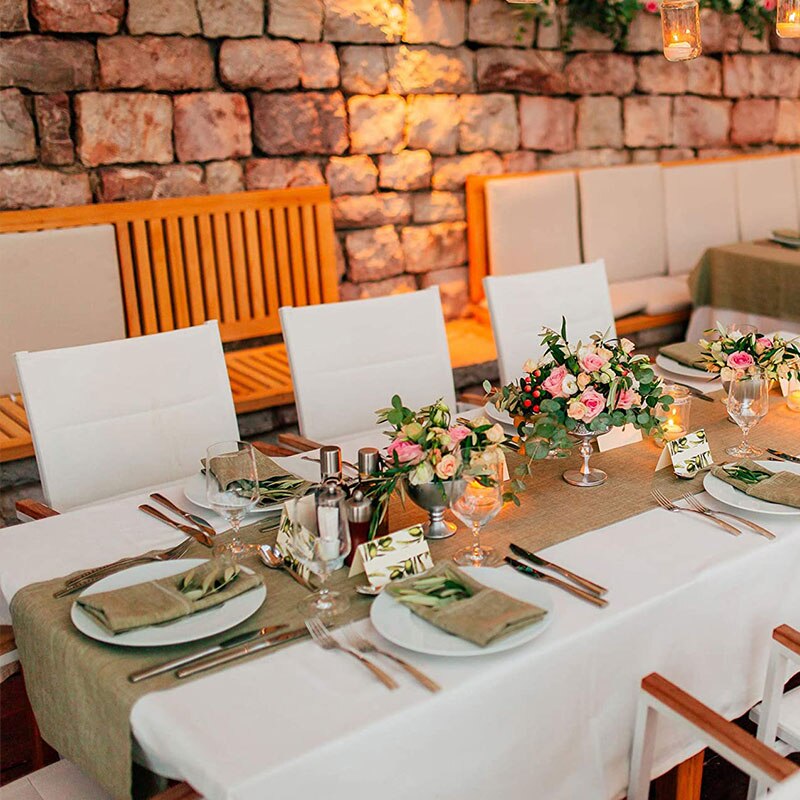 12inch Natural Jute Burlap Fabric Hessian Long Tab... – Grandado