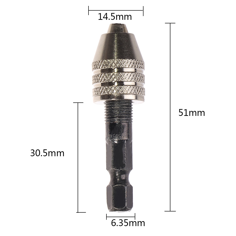 6mm 1/4 Keyless Drill Chuck Adapter Silver Brick R... – Vicedeal