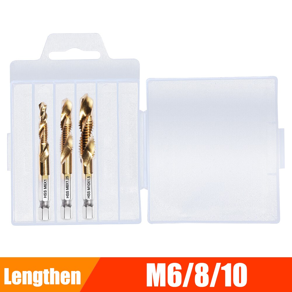 Metric Thread Tap Drill Bits Set Hex Shank HSS Tit... – Grandado