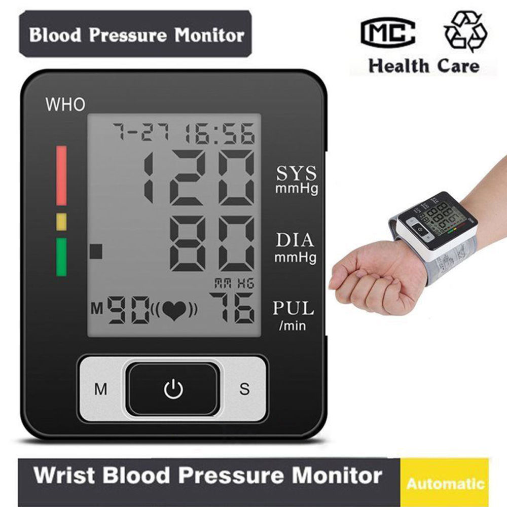 LCD Automatic Digital Wrist Cuff Blood Pressure Mo... – Grandado