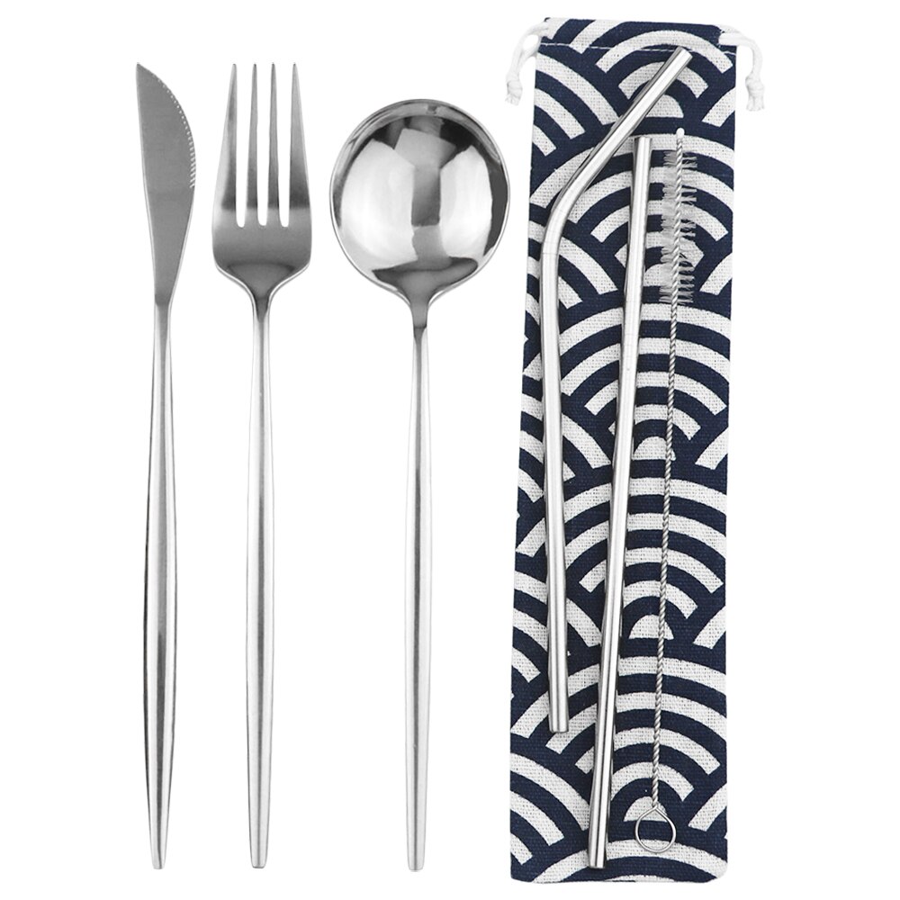 Pink Gold Travel Dinnerware Stainless Steel Portab... – Vicedeal
