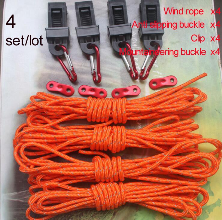 4 Set/partij 500Cm * 5Mm Oranje Camping Guy Line C... – Grandado