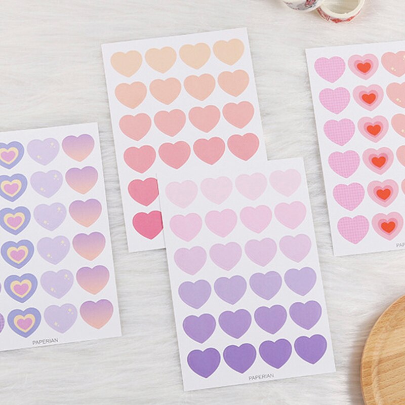 4 Sheets Love Heart Stickers Face Mood Scrapbookin... – Vicedeal