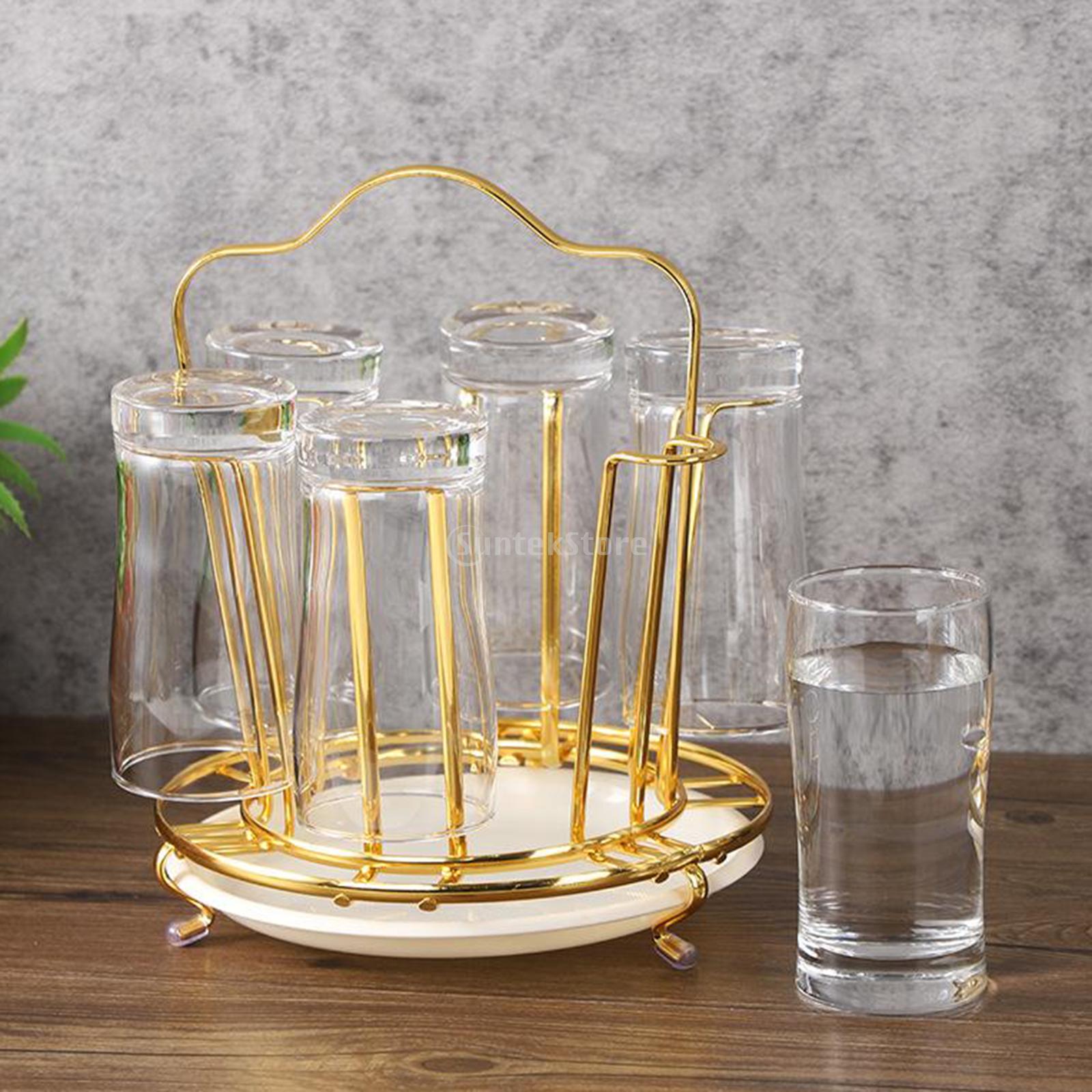 Minimalist Golden Cup Drying Rack Stand Iron 6 Cup... – Grandado