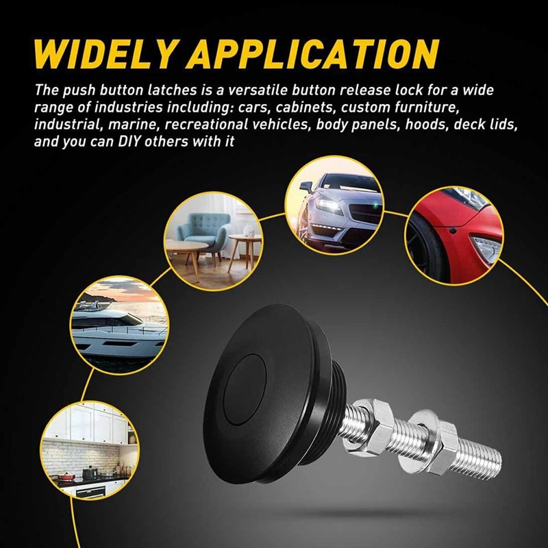 2 PCS Push Button Quick Release Hood Bonnet Pins L... – Grandado