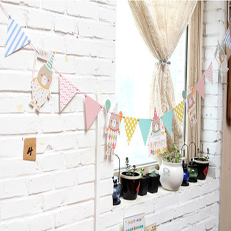 1 Set Birthday Bunting Banners String Garland Cute... – Grandado