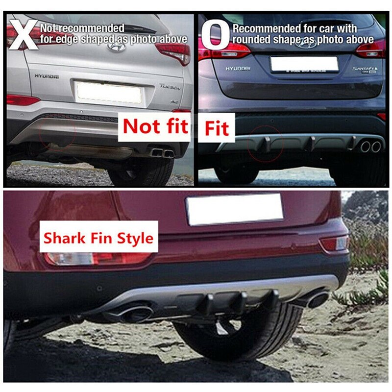 4 Pcs Carbon Style Universal Car Rear Lower Bumper... – Grandado